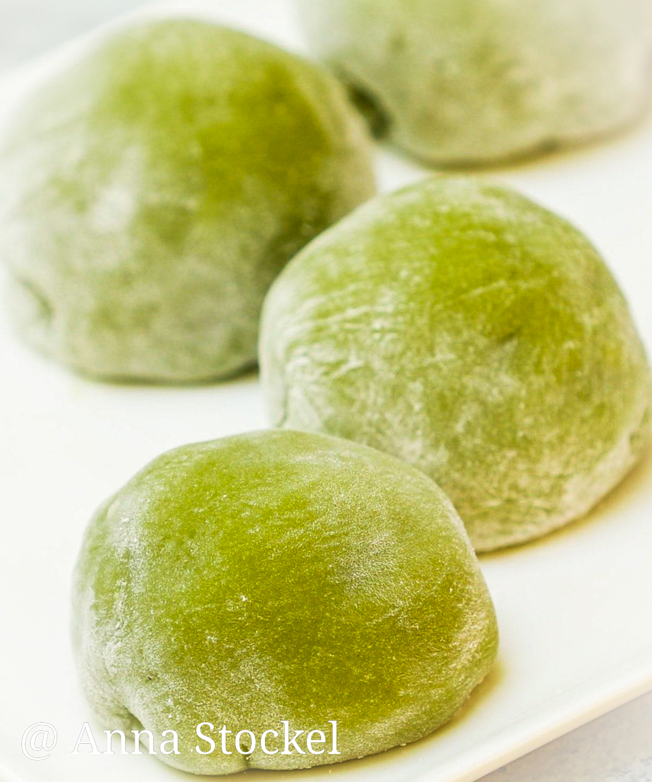 Green Tea Mochi Dumplings with Red Bean Paste - Wild Woman Kitchen